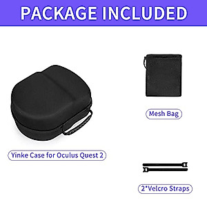 Yinke Carrying Case for Oculus/Meta Quest 2/Pico 4 Compatible with Headset, Elite Strap and Quest 2 Accessories, Hard Travel Case Protective Storage, Black