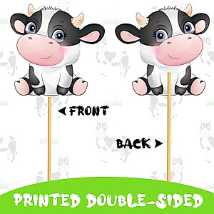 Cow Party Centerpieces Decoration 24pcs Cow Theme Party Table Toppers for Cow Baby Shower Centerpieces Decoration Farm Animal Birthday Party Supplies