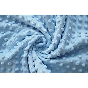 Sky Blue Minky Bubble Dimple Dot Plush Fur Fabric Polyester 58-60"