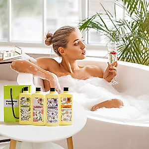 Bubble Bath for Women Adults, Scented Bubble Bath Gift Set for Women, 51.2 fl oz (Pack of 4), Bubble Bath with Shower Gel, Ladies Foaming Bath Variety, Mother's Day Gift for Mom