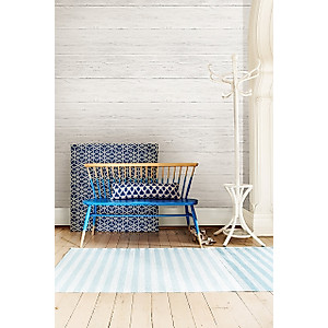 NuWallpaper NU3127 Shiplap Peel Stick Wallpaper, White & Off-White