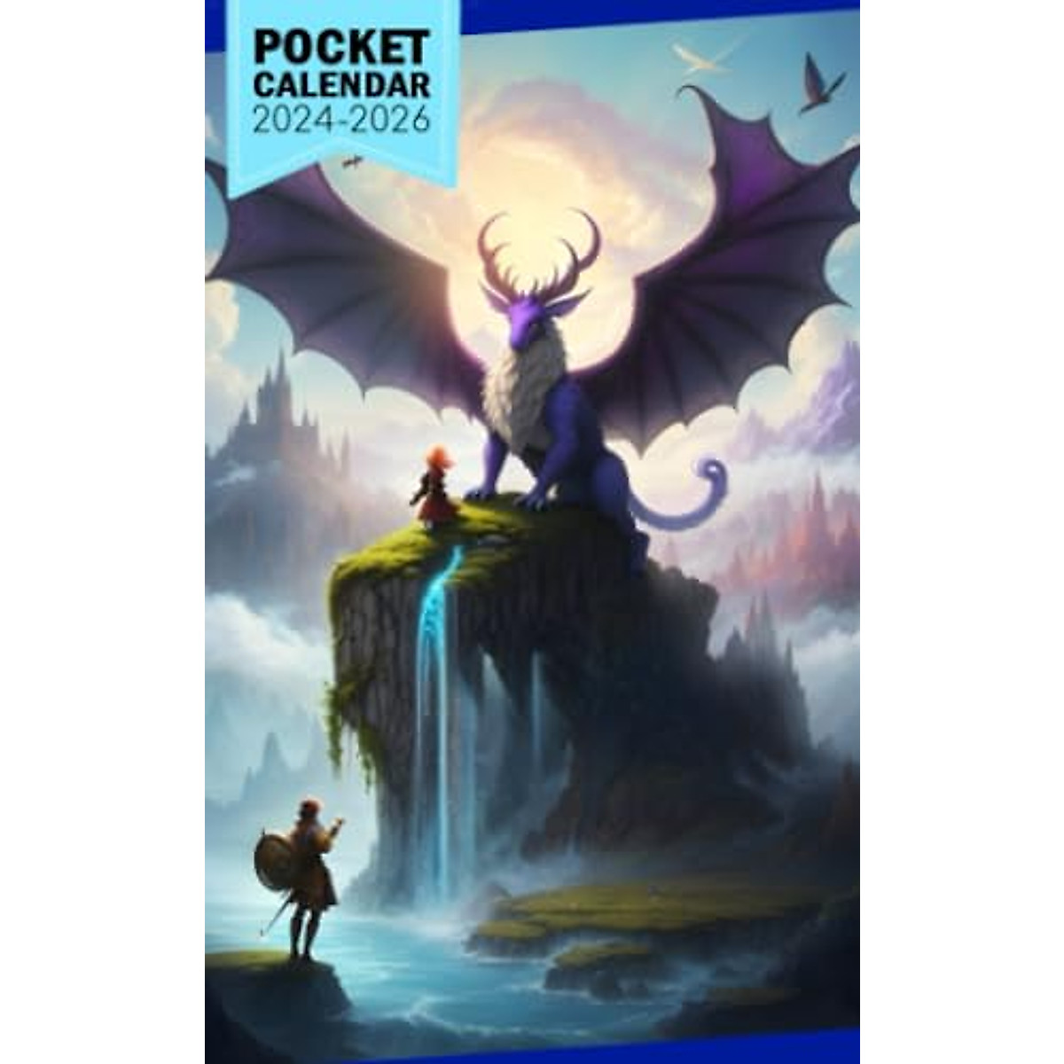 Pocket Calendar 2024-2026: Two-Year Monthly Planner for Purse , 36 Months from January 2024 to December 2026 | Megapolis | Cyberpunk | Neon lights