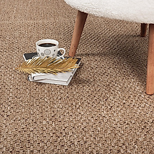 CAMILSON Easy Jute Rug 5x7, Indoor Outdoor Natural Color Farmhouse Area Rugs for Living Room Patio and Kitchen Rug, Solid Boho Woven Design, Easy-Cleaning, Washable Outside Carpet Alfombras (5 x 7)