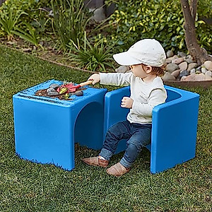 ECR4Kids Tri-Me 3-in-1 Cube Chair, Kids Furniture, Blue, 4-Piece