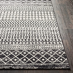 Artistic Weavers Chester Boho Moroccan Area Rug,4' x 6' Oval,Black