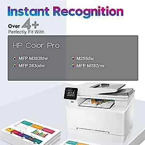 206A Toner Cartridges 4 Pack with Chip Compatible Toner Cartridge Replacement for HP 206A 206X W2110A W2110X for HP Color Pro MFP M283fdw M283cdw M255dw M283 M255 Printer 206A Toner Cartridges HP Set