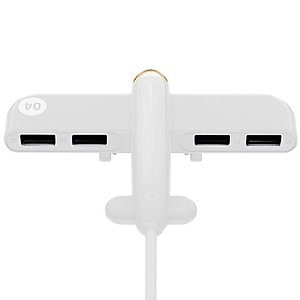 CUJUX USB Splitter One for Four Docking Hub， USB 2.0 Expander 4-Port Data Hub Multi-Function Extender (Color : White)