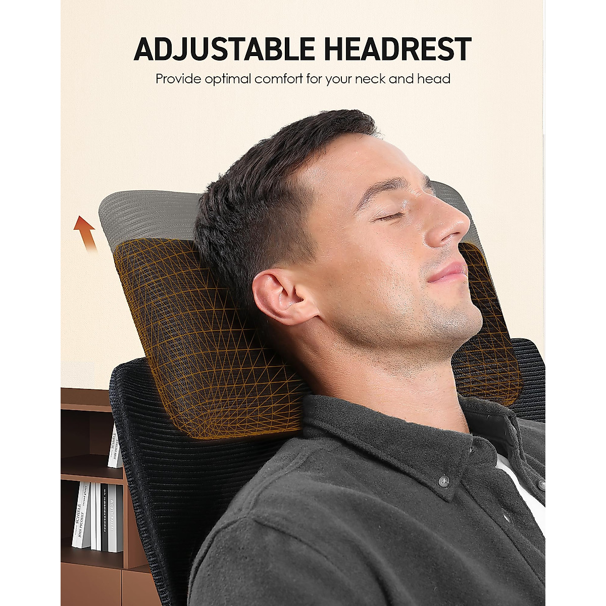 CAPOT Office Chairs with Headrest & Lumbar Support, High Back Office Chair for Neck Pain, Desk Chair with Infinite Angle Locking 90°-130°, Big and Tall Ergonomic Office Chair