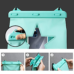 LAQ DESiGN STAYDRY Double Sided Perspective Waterproof Dry Bag with Adjustable strap for Swimming, Boating, Traveling, Snorkeling, Kayaking, Fishing, Diving, Hiking, Camping-Star (Green)