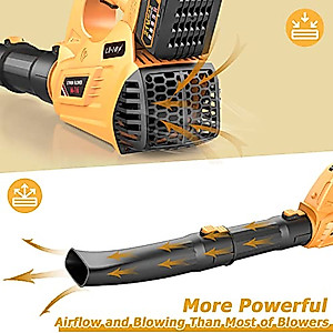 Cordless Leaf Blower - 320 CFM & 180MPH Electric Battery Powered Leaf Blower with 5.0Ah Battery and Fast Charger, 6 Variable Speed Control for Blowing Leaves, Snow Debris and Dust