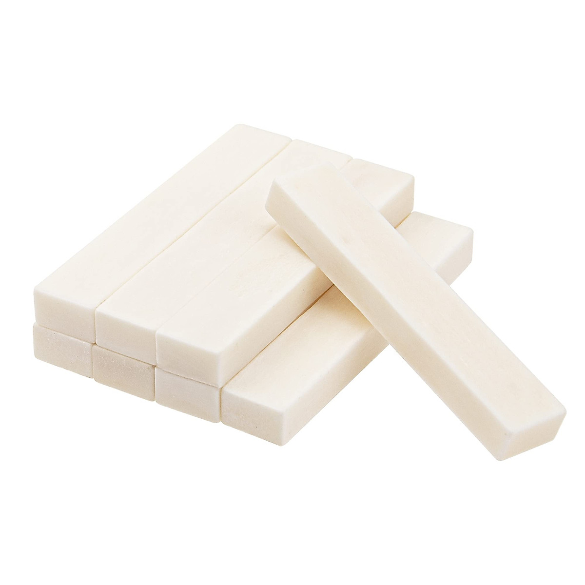 8Pcs Yootones Guitar Nuts Blank Guitar Bone 52x6x10mm Compatible with Electric, Acoustic, Classical, Cigar Guitar, Mandolin, Banjo, Ukulele Part Replacement (White)