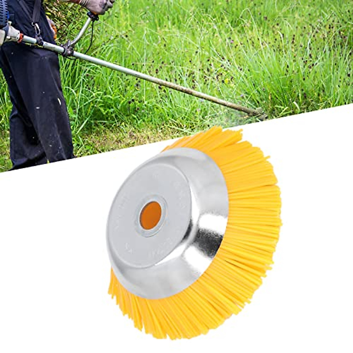 Cyllde 25mm Nylon Wheel Brush Trimmer High Hardness Nylon Manganese Steel Wire Patio Garden Trimmer Head