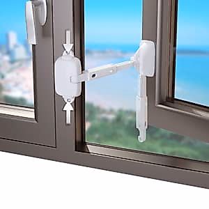 EUDEMON 1 Pack Childproof Window Restrictor for Aluminum, Wooden, Metal Window Frames, Baby Safety Window Lock, Window Safety Locks for Toddlers & Pets, Easy to Install (White)