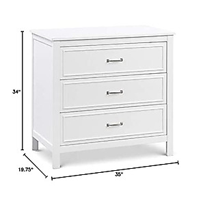 DaVinci Charlie 3-Drawer Dresser in White , 35x20x34 Inch (Pack of 1)