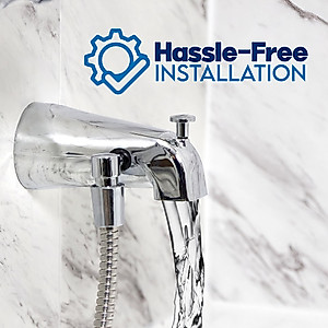 Tub Spout with Diverter & Integrated Shower Hose Connection, Chrome Finish, Fits Threaded 1/2" or 3/4" IPS, Bathtub Faucet for Convenient Shower Access