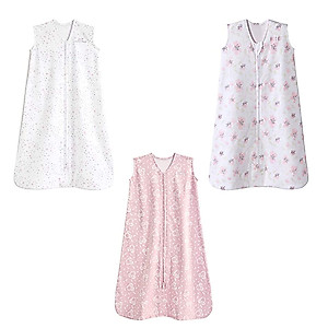 HALO 100% Cotton Baby Sleepsack Wearable Blanket Bundle Set of 3, Baby Girl, Large
