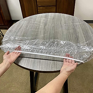 Evelots Round Fitted Tablecloth-Clear Vinyl/Elastic-Pub/Small Kitchen-Fits 36 to 42 Inch Round Tables