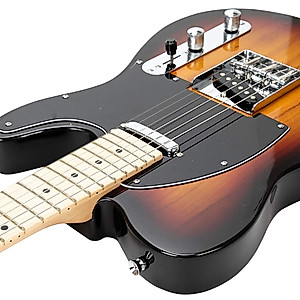 39 Inch Electric Guitar,Maple Fingerboard Electric Guitar SS Pickup Case & Accessories Pack Beginner Starter Package Beginner Kit for Starter (Sunset Color)