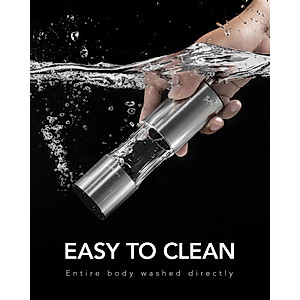 FORLIM Salt and Pepper Grinder Set with Dust Cover, Manual Pepper Mill with Adjustable Coarseness, Brushed Stainless Steel, Ceramic grinding core, 4.7oz Large Capacity, Spice Grinder (Set/Silver)