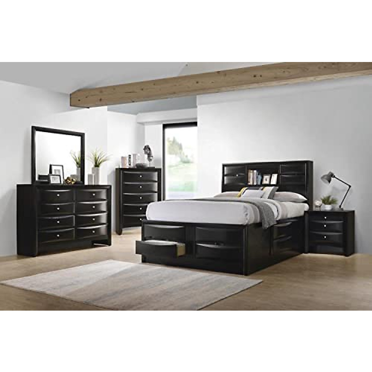 Briana California King Platform Storage Bed Black