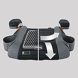 Chicco GoFit® ClearTex® Backless Booster Car Seat, Travel Booster Seat for Car, Portable Car Booster Seat for Children at Least 4 Years Old and 40-110 lbs. | Shadow/Black