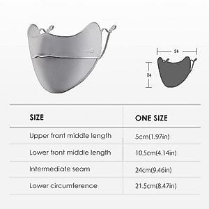 Breathable UV Face Covering UPF 50+ Women Summer Mask Eye Protection Washable Reusable Sunscreen Sports Face Cover SLN3M072 Grey