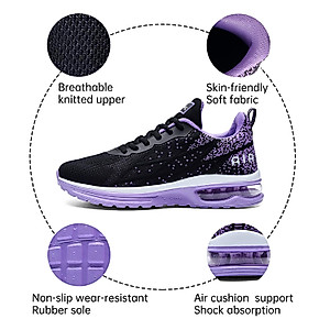 RomenSi Womens Running Shoes Fashion Breathable Tennis Air Cushion Sneakers (Purple US 8.5 B(M)