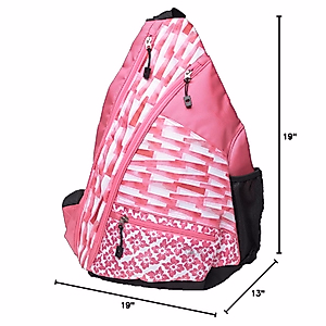 Ladies Printed Pickleball Sling Bag - "Peppermint" - New | Holds Multiple Paddles | Shoe Bag Included | Easy To Carry | Designed Expressly for Pickleball