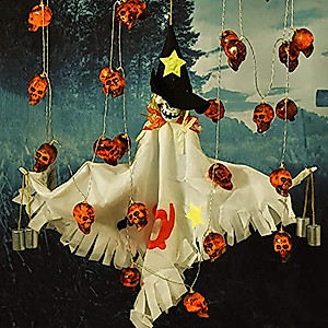 LUMINATERY Holiday Decorations, Ombre Skull Large 3D Dinosour String Lights, 30 LED Lights for Party, Wedding, Garden and Halloween Decoration (Yellow)