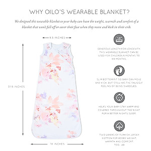 Oilo 100% Cotton Sleep Sack Swaddle I 4-Way Adjustable Wearable Blanket I Baby Sleeping Bag 6-18+ Months I 2 Layers of Turkish Jersey Cotton I TOG 0.49 I Lightweight Baby Sleep Slacks I Prim