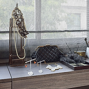 Acrylic Earrings Display Holder T-bar Earrings Stand Holder Tree Stand Countertop Hanging Jewelry Organizer for Necklaces Bracelet(Clear,6 Pieces)