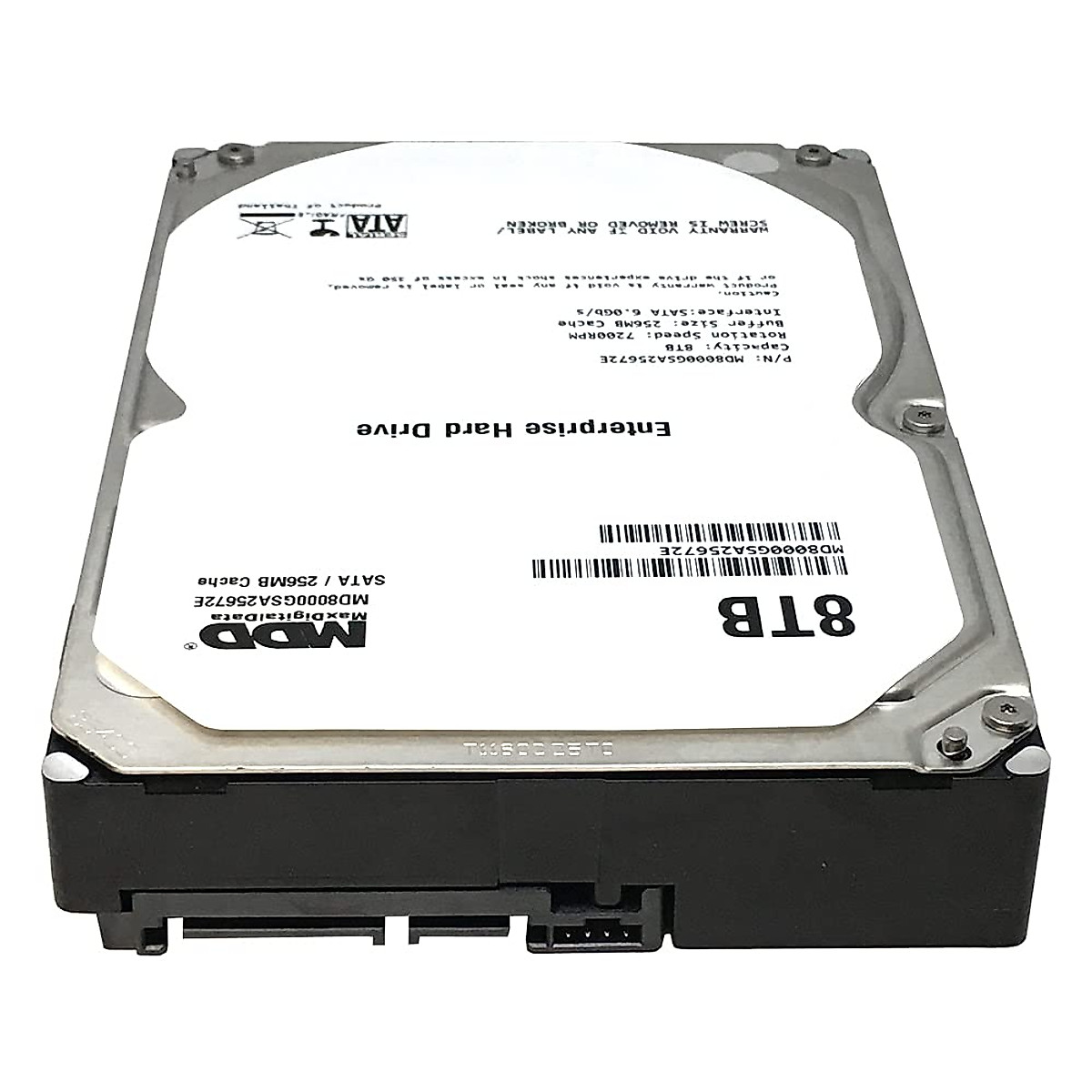 MaxDigitalData (MD6000GSA12872E) 6TB 7200RPM 128MB Cache SATA 6.0Gb/s 3.5-inch Internal Hard Drive (Enterprise Grade) - 3 Years Warranty (Renewed)