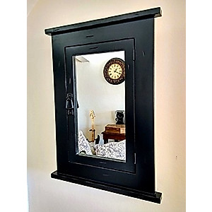 ZyduzscAT KeepRepel Primitive Black Mission Recessed Medicine Cabinet/Rustic/Solid Wood & Handmade