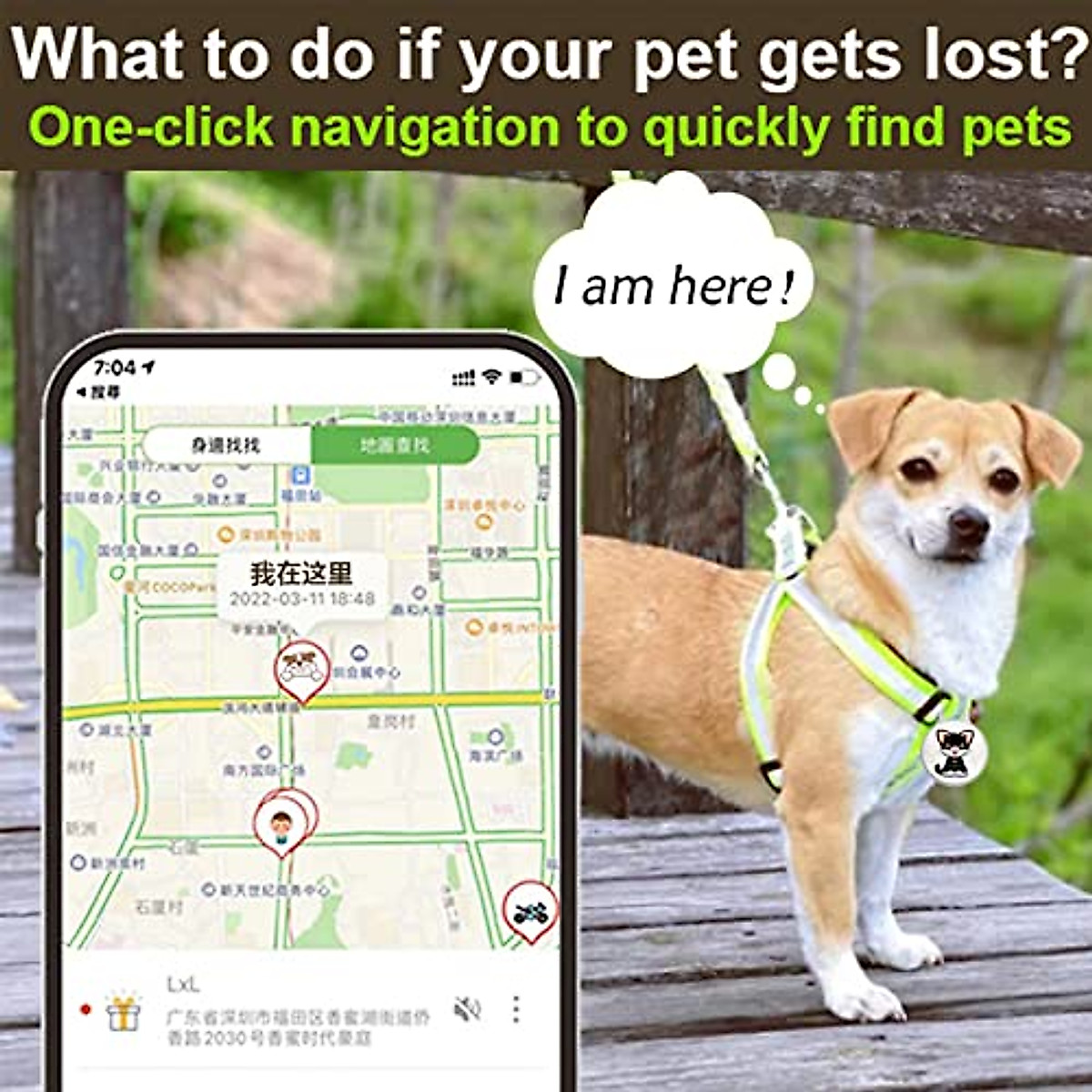 Waterproof GPS Pet Tracker, Item Locator, Buzzer with LED Light, Find Lost Pet Cats, Dogs or Items, Collars, Ropes and Keys Available, Pattern: Cat 1 Piece