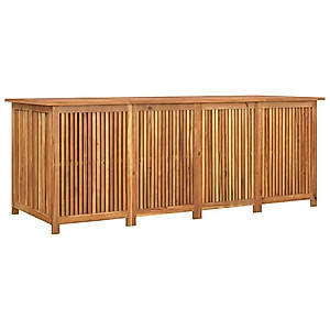 loibinfen Solid Wood Patio Storage Box, Solid Wood Deck Box, Garden Backyard Storage Box, Outdoor Storage Container, 78.7"x31.5"x29.5" Solid Wood Acacia