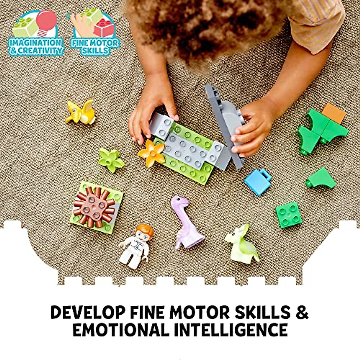 LEGO DUPLO Jurassic World Dinosaur Nursery Toys 10938 - Featuring Baby Triceratops Figure, Dino Learning Toy for Toddlers, Large Bricks Set, Great Animal Playset Gift for Girls & Boys Age 2 Plus