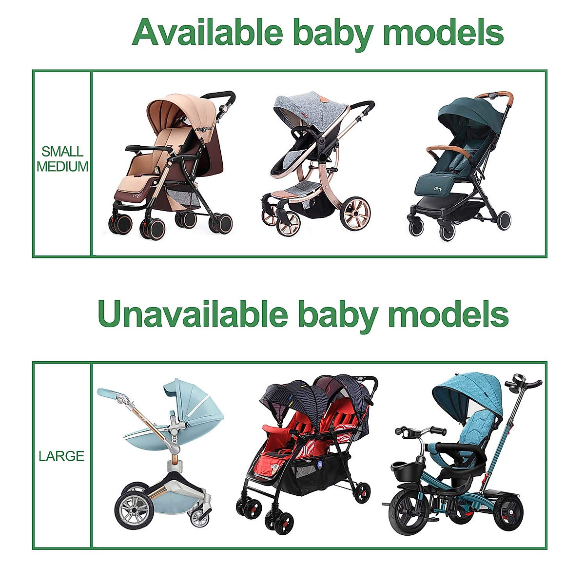 Universal Stroller Rain Cover, Double Door Design & Large Storage Baby Stroller Weather Shield, Waterproof Stroller Cover, Food Grade EVA, Eye Protect (L)