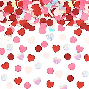 Heart Confetti for Valentine's Day Heart Confetti for Tables Valentines Day Confetti Valentine Party Supplies Wedding Bachelorette Engagement Birthday Party Table Decorations Valentines Day Decor