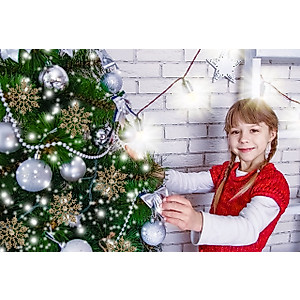 Christmas Traditions 4 inch Gold Glittered Snowflake Ornaments (Set of 28) Hanging Tree Decorations (Gold)