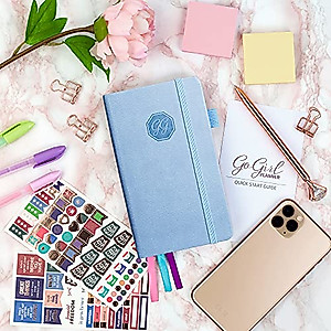 GoGirl Planner and Organizer for Women – Pocket Weekly Planner, Goals Journal & Agenda for Time Management & Productivity. Undated (Light Blue)