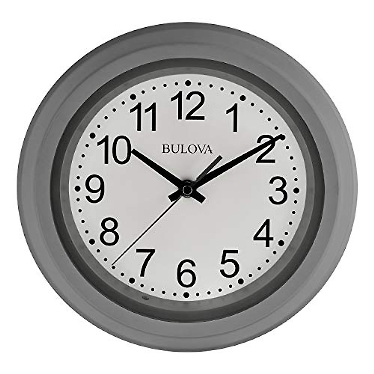 Bulova C4865 Night Vision Lighted Dial Wall Clock, 10", White