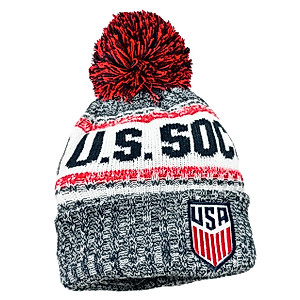 Icon Sports U.S. Soccer Federation Soccer Beanie - Big Game Unisex Pom Beanie