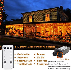 ZAIYW 660 LED Net Lights Outdoor Mesh Lights, 20Ft x 13Ft Large Christmas Net Lights Plug in with Remote Control Timer for Bushes Shrubs Wall Wedding Xmas Tree Decor (Warm White)