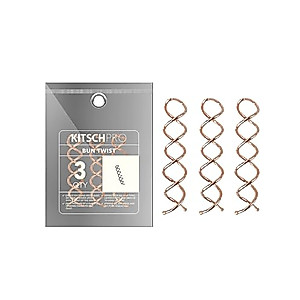 Kitsch Spin Pins for Hair Styling and Buns - Spiral Bobby Pins for Women | Mini Hair Spirals & Twist Tool for Girls, 3pcs RoseGold