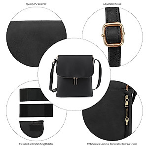 JESSIE & JAMES Cheyanne Concealed Carry Crossbody Bag with Lock and Key| Black