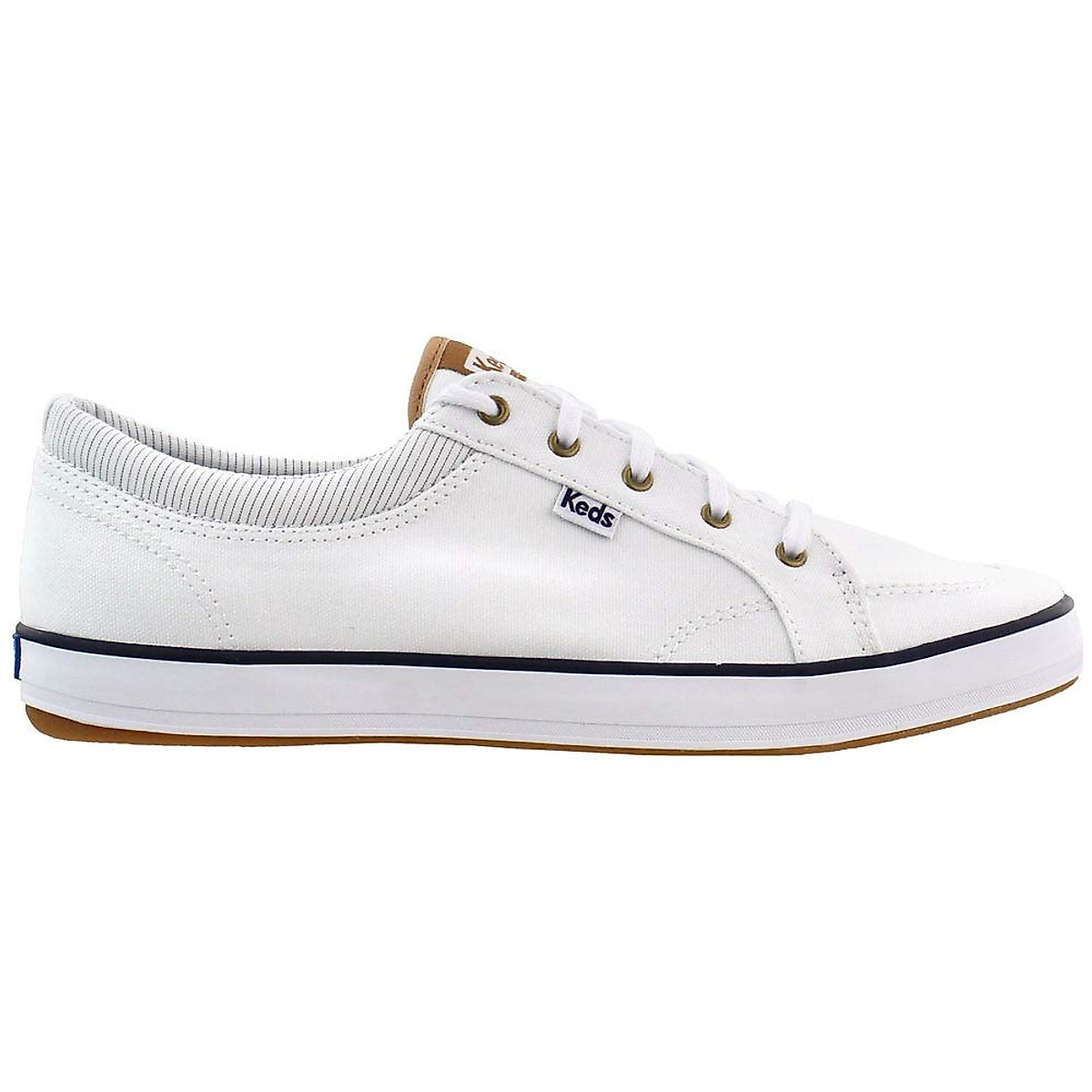 Keds Center Lace Up, Sneaker Womens, White Chambray, 7.5 Medium