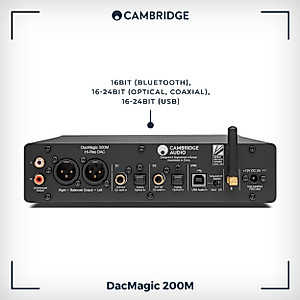 Cambridge Audio DacMagic 200M - MQA HiFi DAC and Headphone Amplifier with Bluetooth - PC/MAC Support with USB Connection - Handle Digital Files up to 24/768 or DSD512 - Lunar Grey
