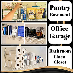 Evelots Wire Shelf Dividers -6 Pack- Closet Organization and Storage Optimization for Home/Office/Pantry/Garage - Tall Shelf Separator - Easy Clip-No Tool - Solid Coated Steel