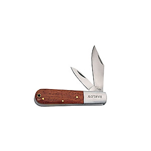 SZCO Supplies Rite Edge : 4” Wood Handle Dual Blade Barlow Knife, Brown (210601)