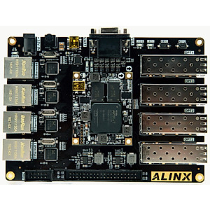 ALINX Brand XILINX A7 FPGA Development Board Artix-7 XC7A100T 4 Ethernet 4 SFP RS232 VGA fpga Evaluation kit (FPGA Board + Platform Cable USB + Camera Module + LCD Module)